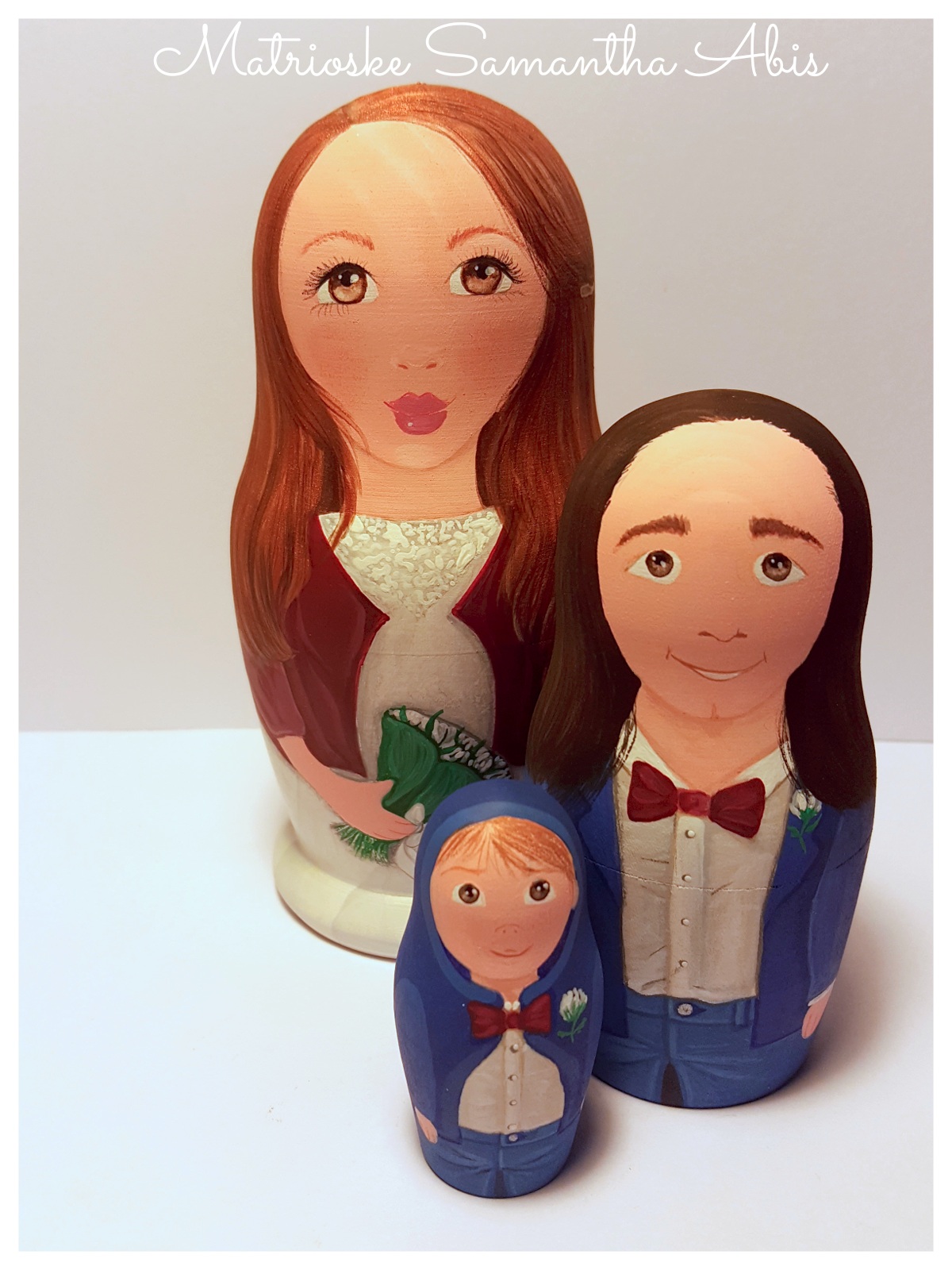 Matrioske family. Sposi e pagetto. | Ritratti di animali bysa