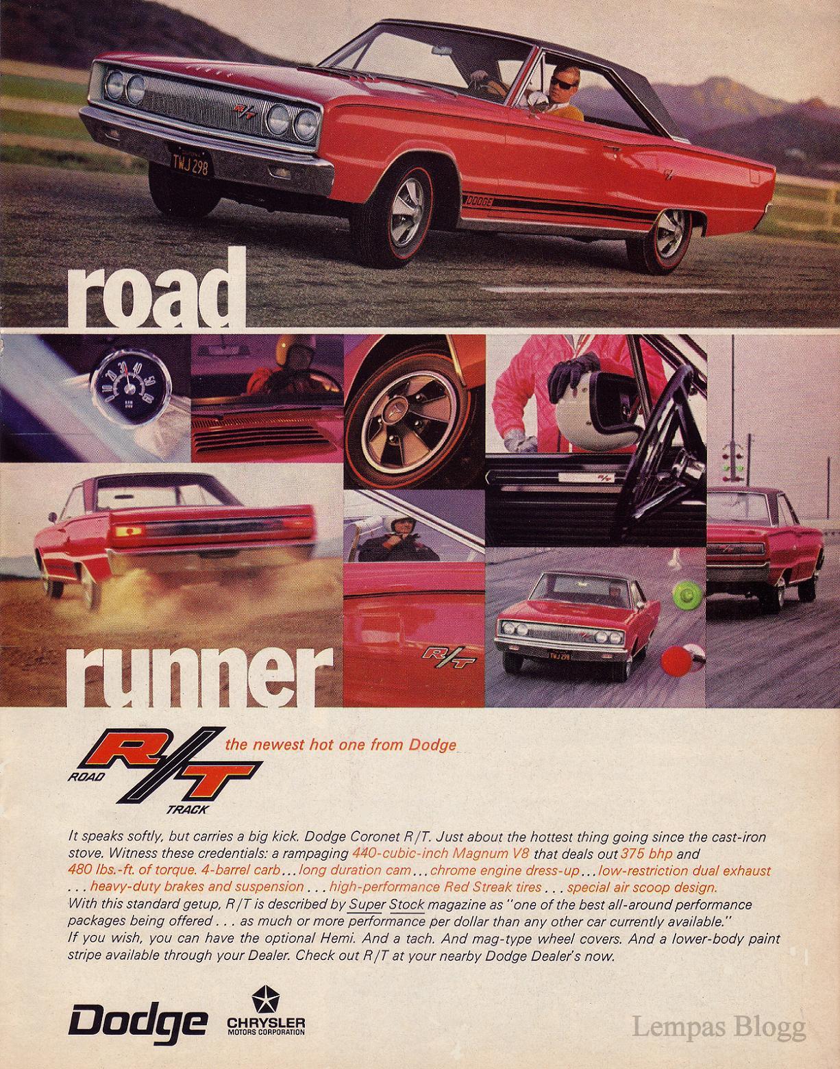 Lempas Blogg: Dodge Coronet Road Runner R/T 1967