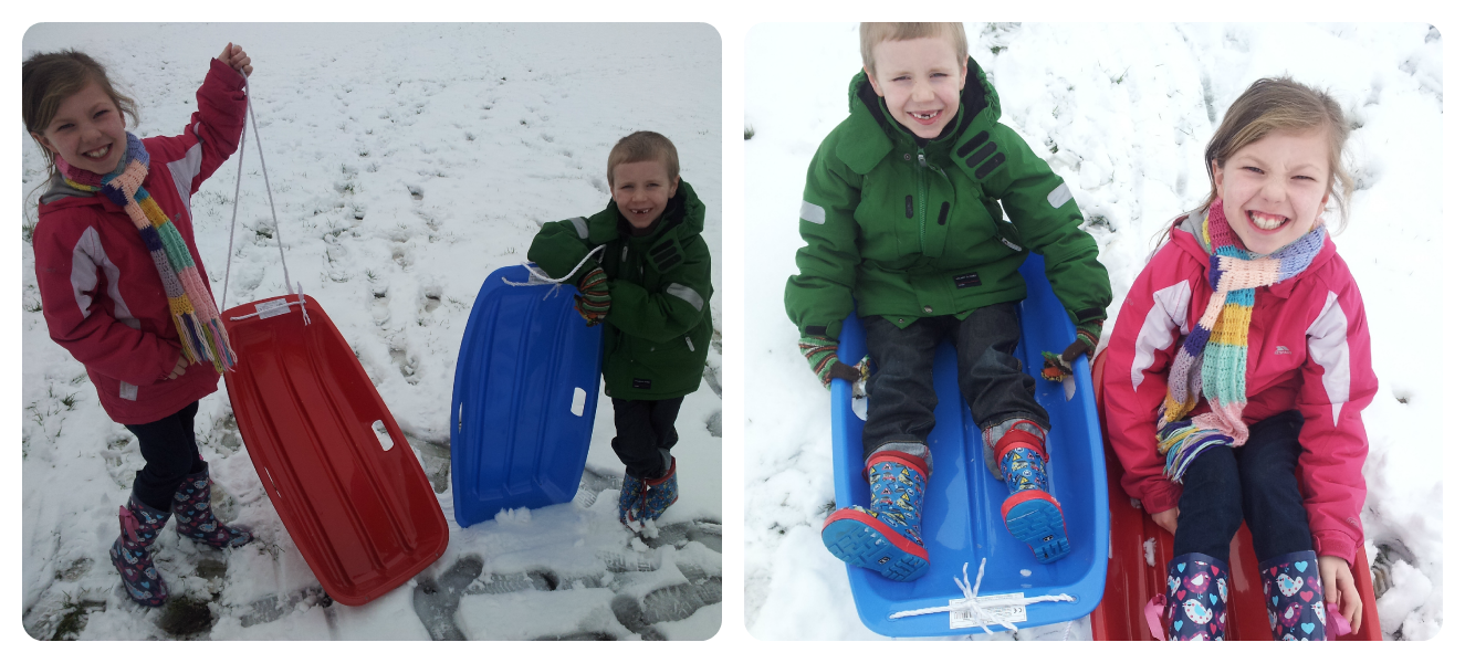 Family Fun - Sledging and puddle play | The Mini Mes and Me