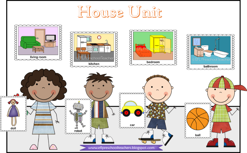 ESL/EFL Preschool Teachers: Rooms in the house for the EFL teachers