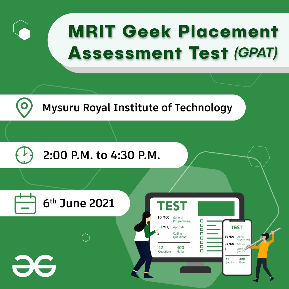 GeekforGeeks + MRIT - GPAT - Register for the test today!