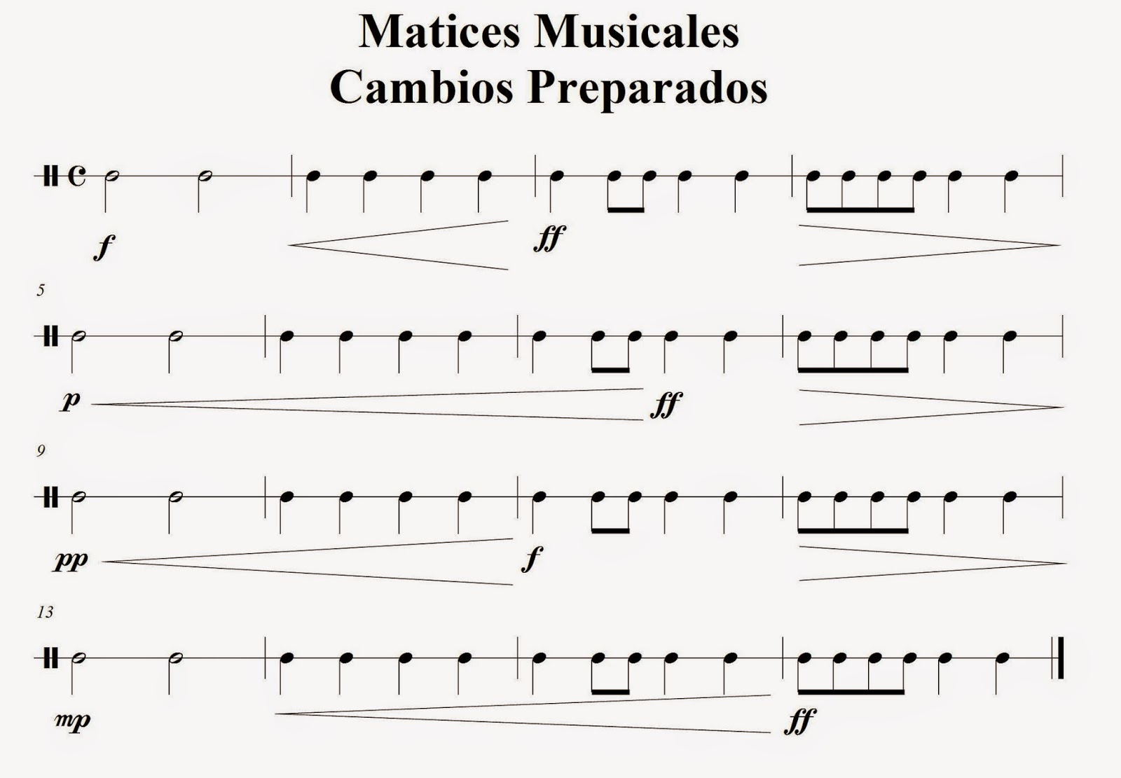 Rítmica Musical Simple: Plan 8, Los Matices Musicales