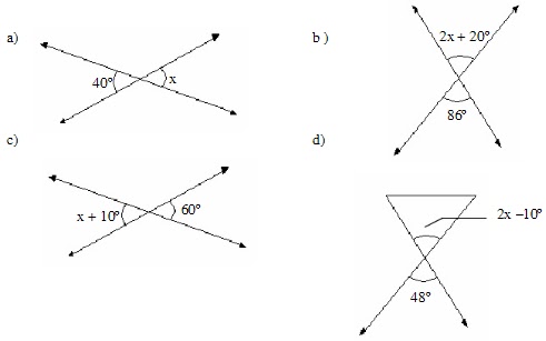 MAD 8º ano: Atividade - ÂNGULOS OPOSTOS PELO VÉRTICE