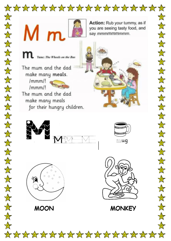 Jolly Phonic Letter M Worksheet