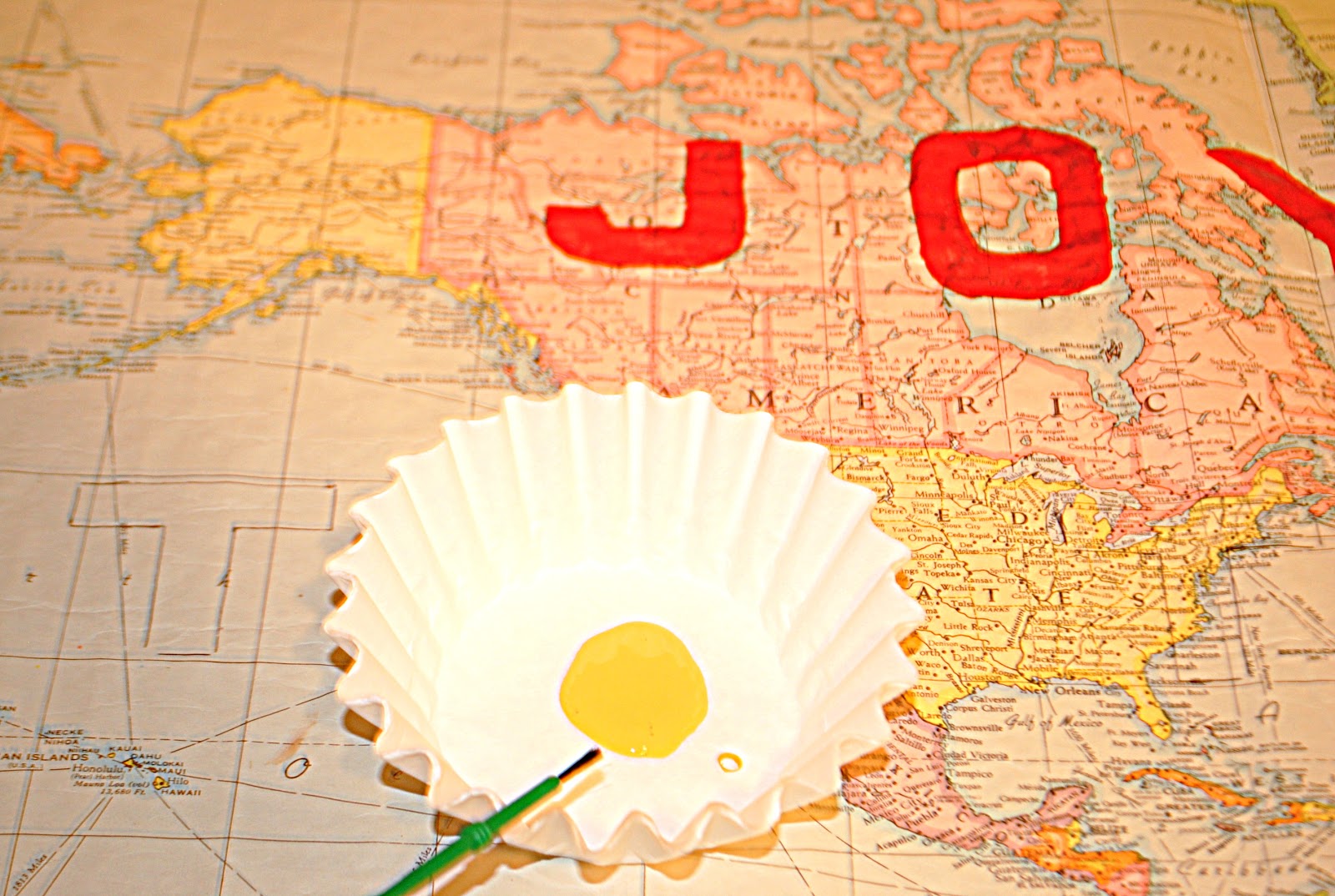 The Rosy Life: Painted Map DIY Tutorial