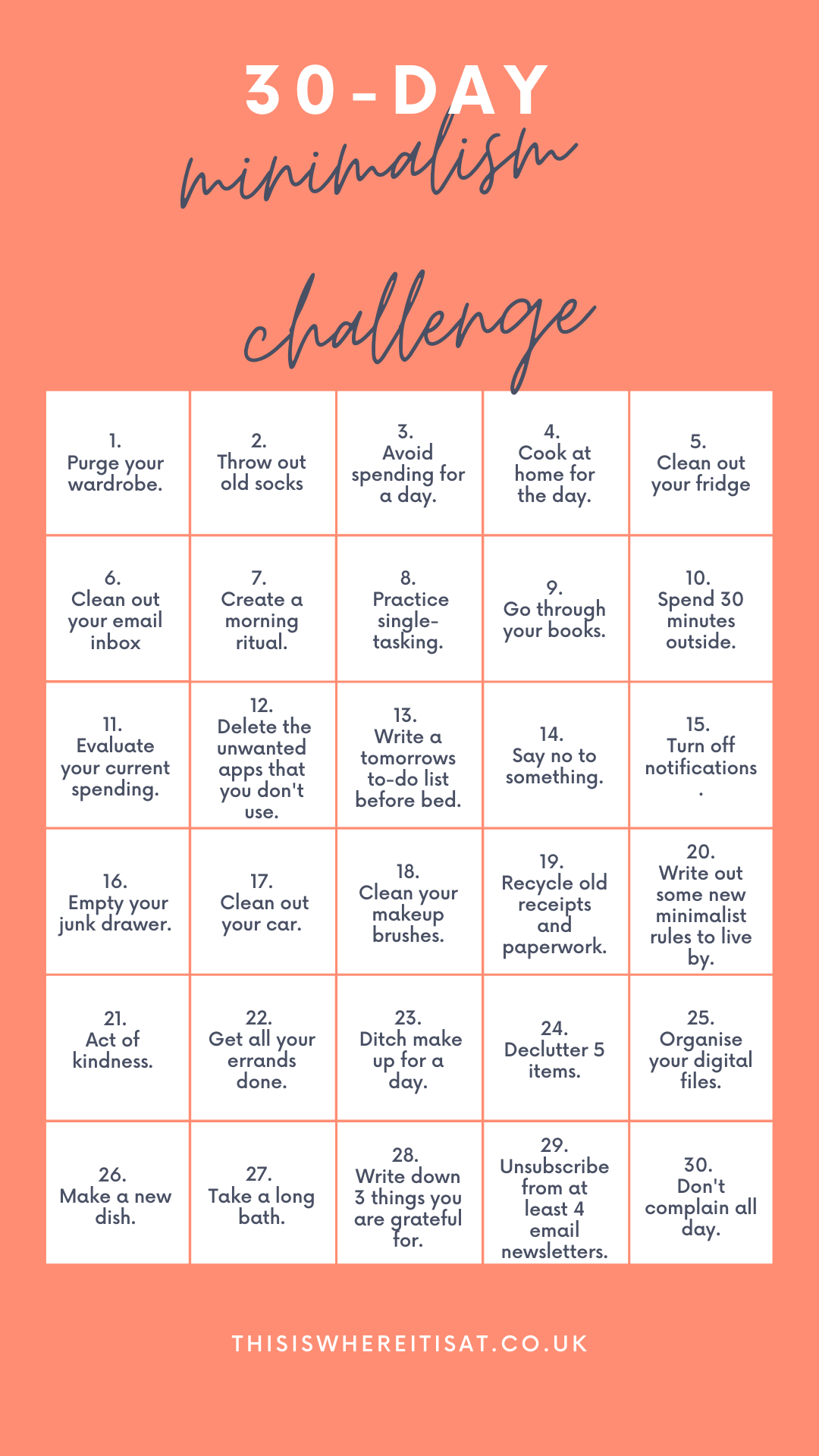 30 day minimalism challenge ~ THIS IS WHERE IT IS AT