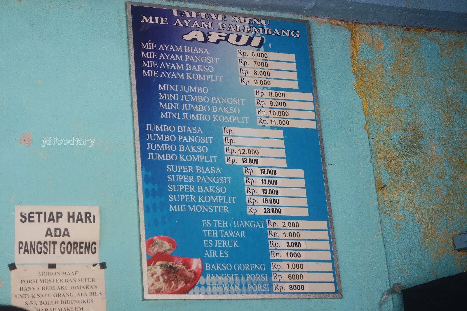 CULINARY : MIE AYAM PALEMBANG AFUI - JDFoodiary