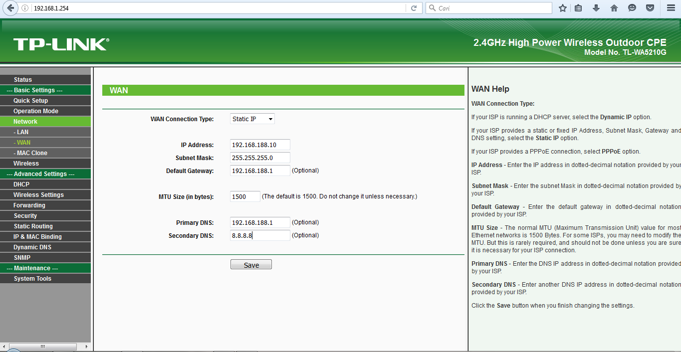 setting TP-LINK sebagai AP client router