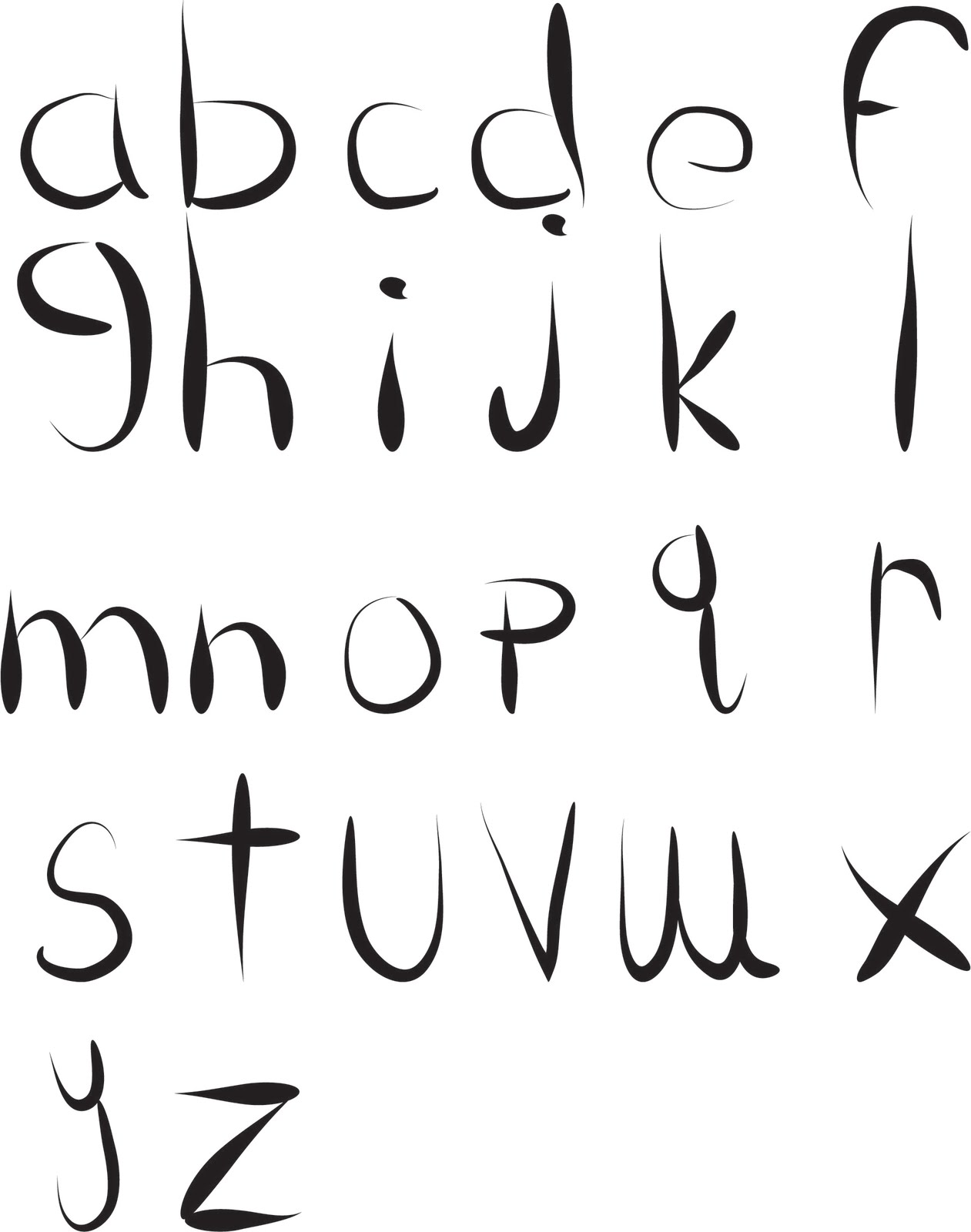 Fridaloren's Blog: Lower Case Letters, Symbols and Numbers