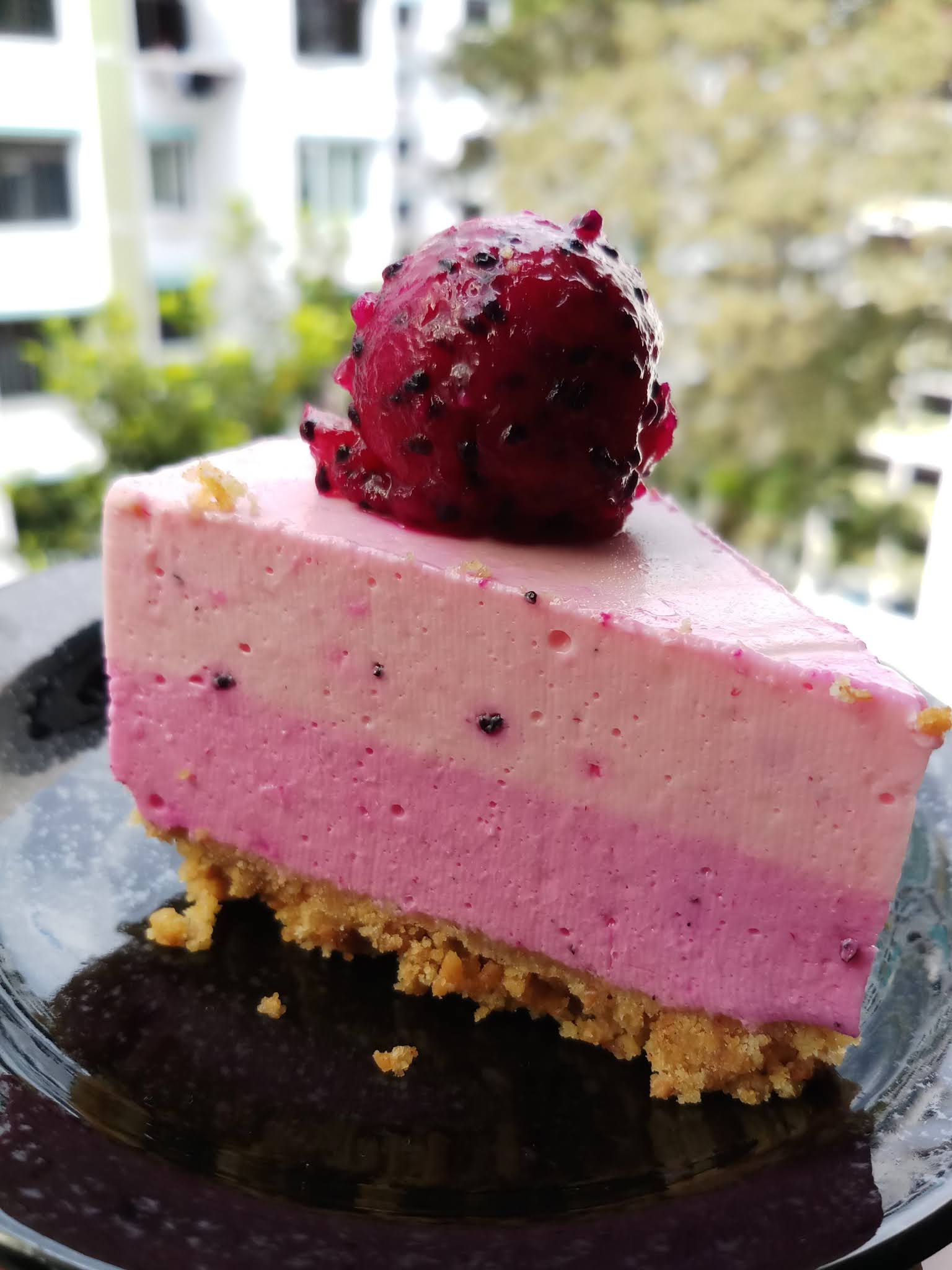 Red Dragron Fruit Cheesecake (Non-bake)