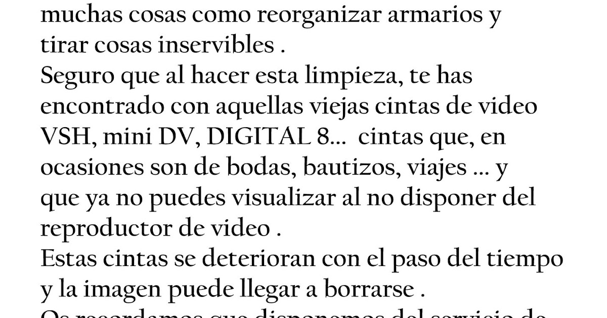 Membrado fotògraf: Digitalización de cintas de video