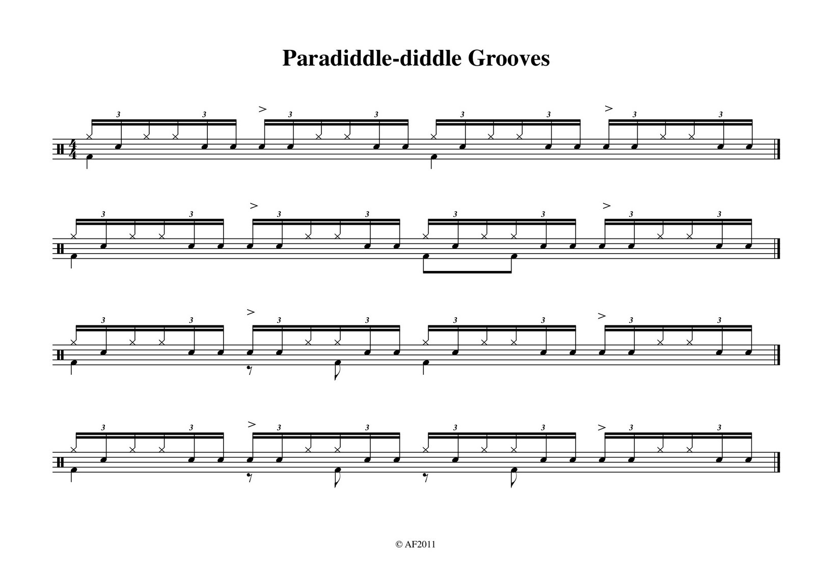 Playsomething Drums: Paradiddle-diddle Grooves - Part 1