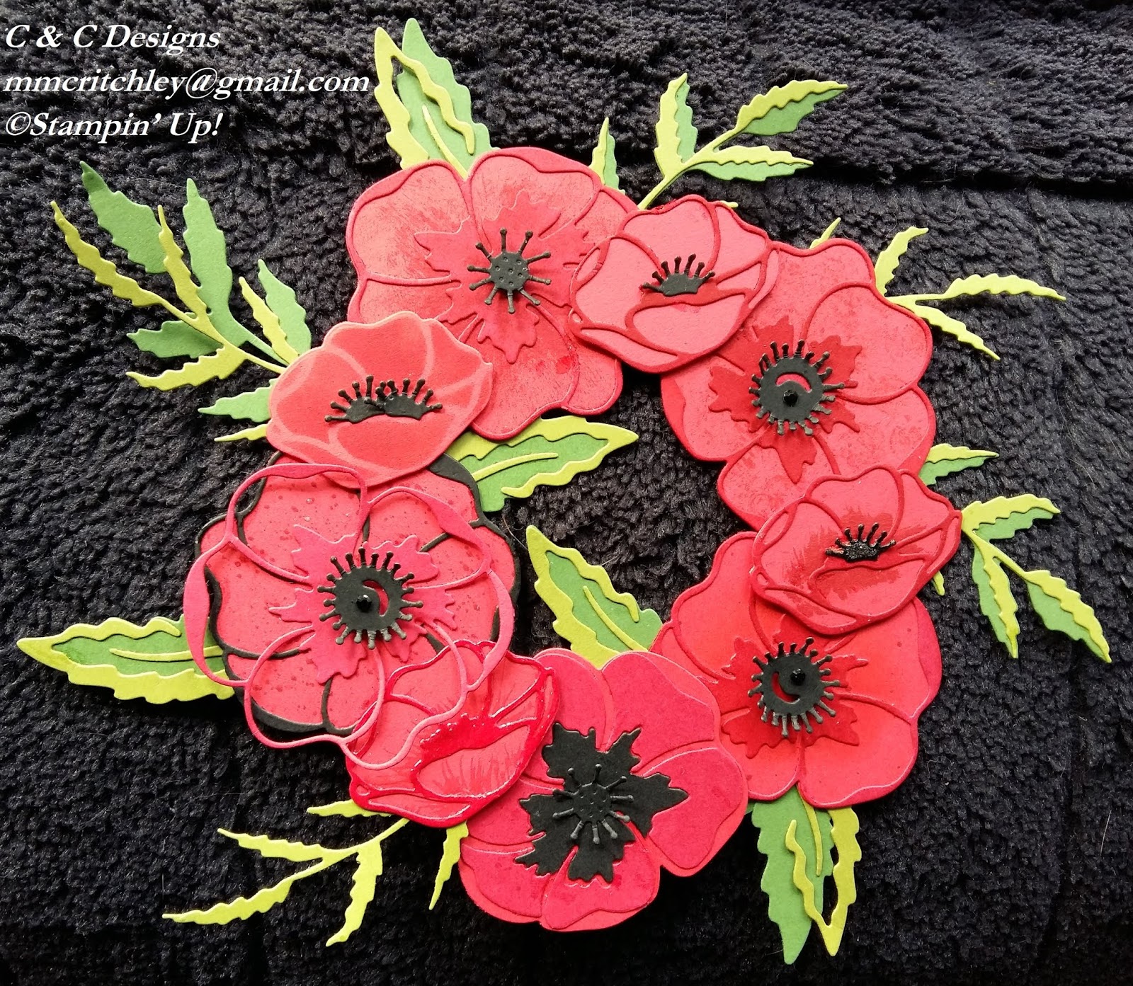 Papercraft Addiction: April Mailbag Make -- Poppy Wreath plus 3 Notecards!