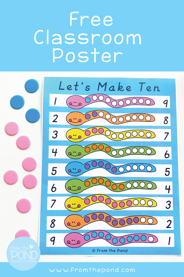 Snake Addition and Friends of Ten Freebie | From the Pond