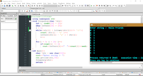 Program in C and C++ to count frequency of each character in a string