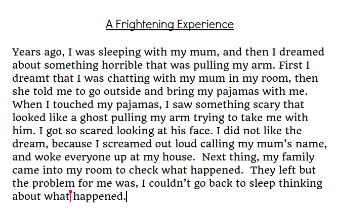 Silivia : A frightening experience