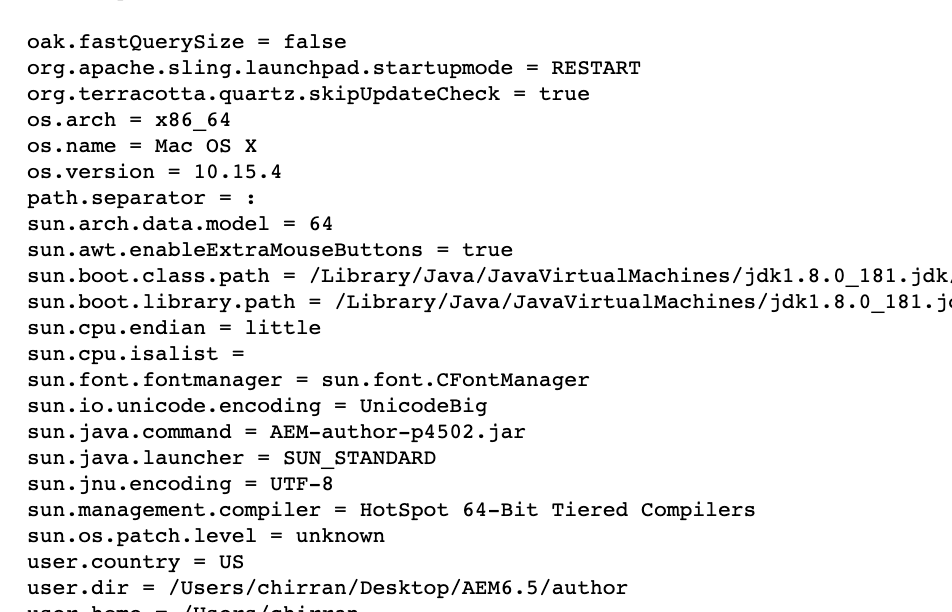 How to find the OS version, OS architecture and OS name in AEM through ...