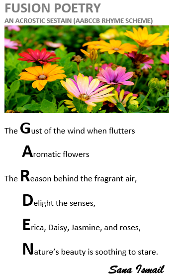 Essay | Paragraph | Poetry Blog: FUSION POETRY AN ACROSTIC SESTAIN ...
