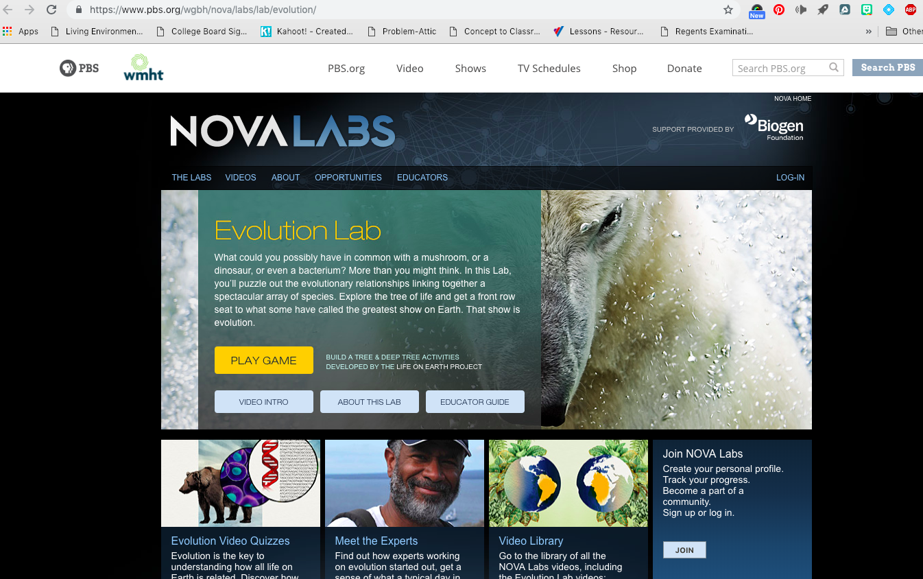 Biology by the Math Mom: Using NOVA Labs Evolution Lab