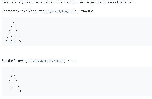 Leetcode 101. Symmetric Tree