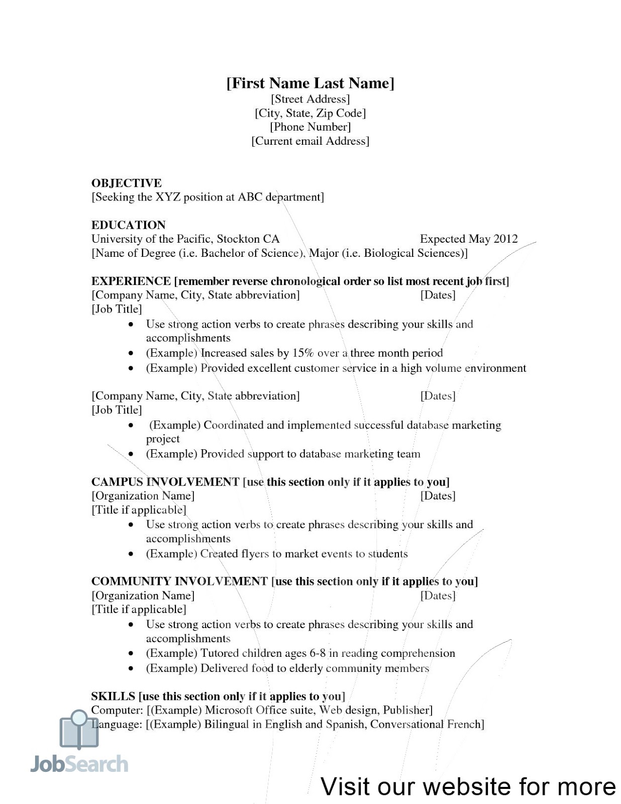 Example Resumes for Jobs 2020 USA Job Search for Resume Templates