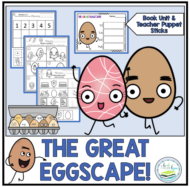 THE GREAT EGGSCAPE! BOOK UNIT AND TEACHER PUPPET STICKS ~ Book Units by ...