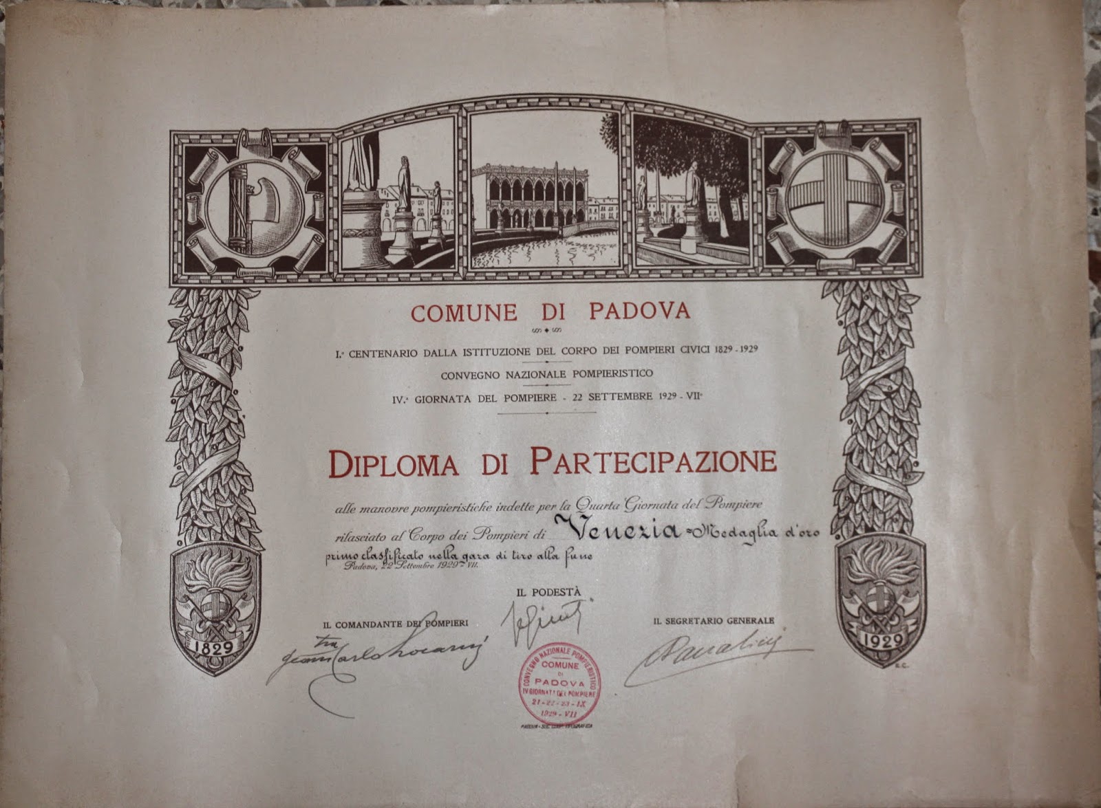 cartoline medaglie vigili del fuoco pompieri: DIPLOMI POMPIERI VIGILI ...