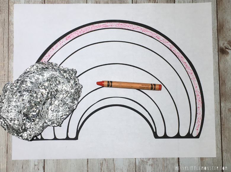Printable Rainbow Template - Texture Crayon Rubbing Art - Messy Little ...