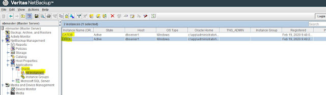 Remote Infrastructure Management: ORACLE RMAN Backup using NetBackup 8.1.2