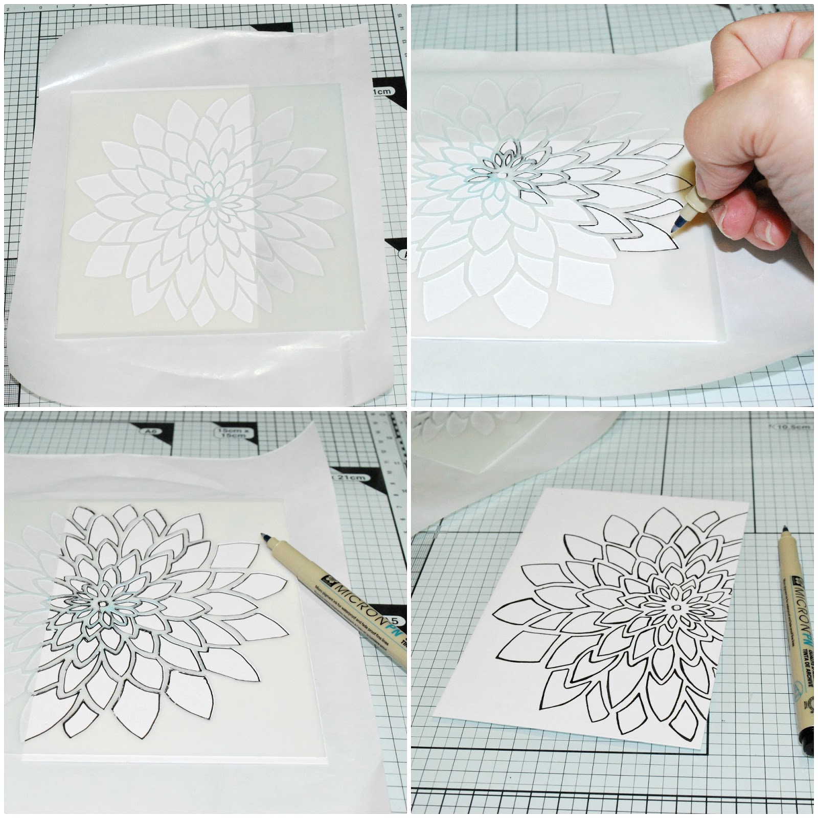 Up On Tippy Toes: Create This Dramatic Background Using a Stencil & Ink ...
