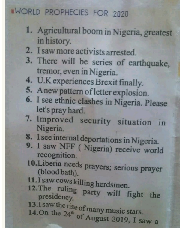 WEPDAY25: 2020 prophecy's Apostle Johnson suleman