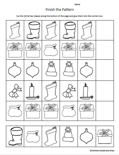 Christmas Printables for Kindergarten Math and Literacy centers