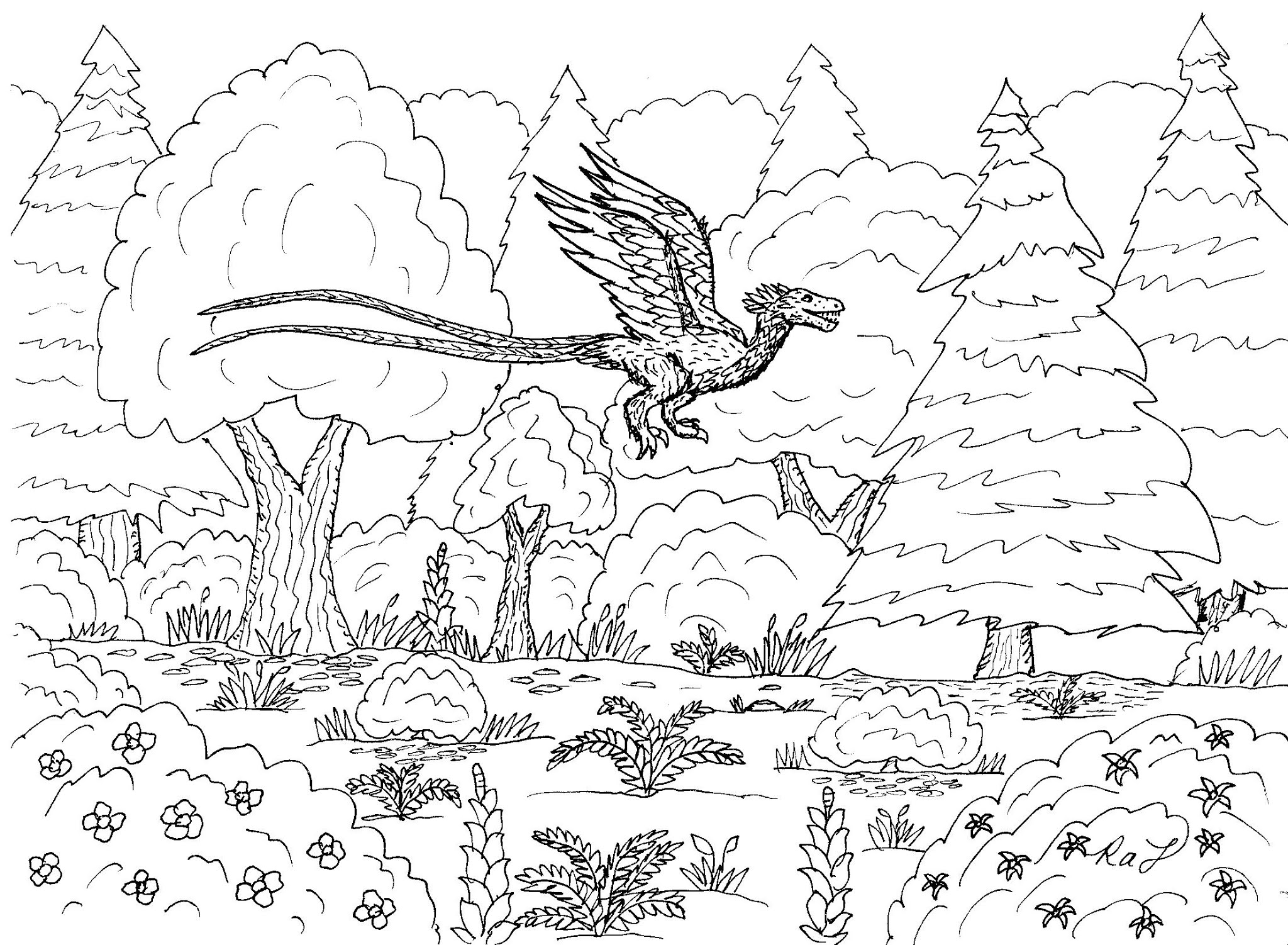 Robin's Great Coloring Pages: 恐龙与龙-五龙舞龙与中国龙 Dinosaurs and Dragons ...