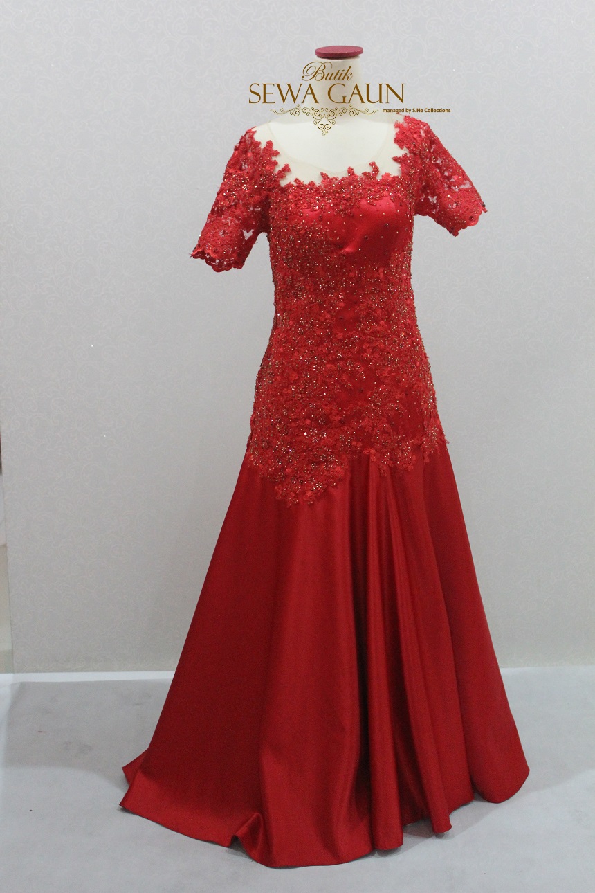 Sewa Gaun Pesta: Sewa Gaun Pesta Mama Pengantin Merah