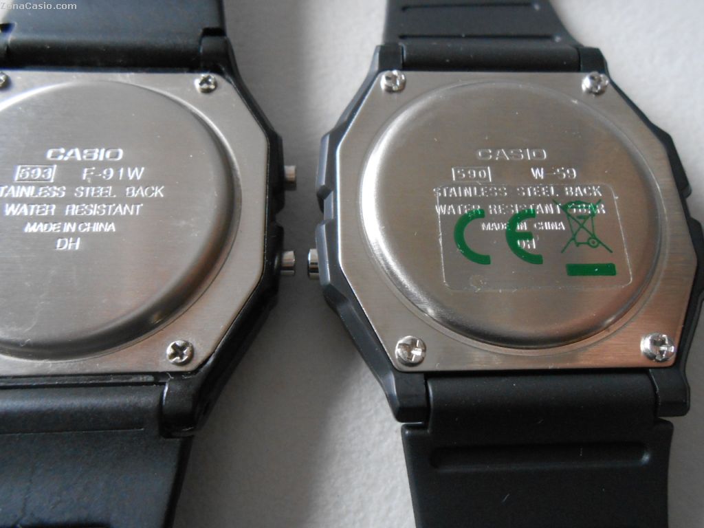 Zona Casio: Comparativa: Casio W-59 VS F-91