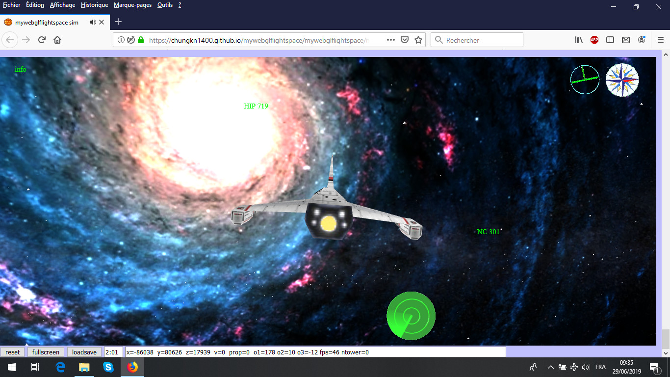chung's blogspot: mywebglflightspace free webgl 3D space flight simulator