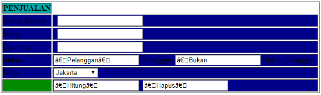 Contoh Program Html Penjualan Barang