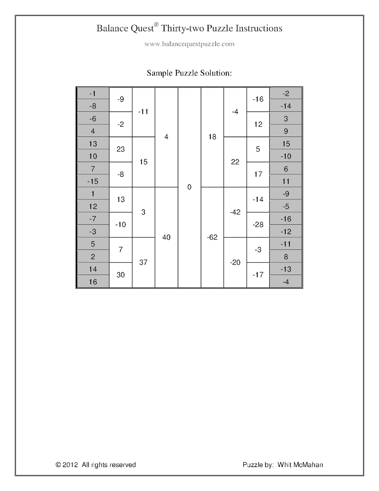 Balance Quest Puzzles