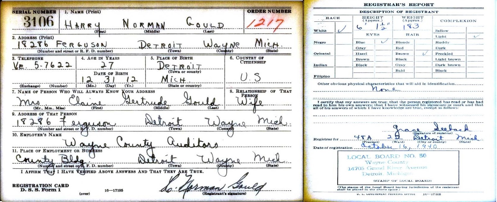 MICHIGAN FAMILY TRAILS : FRIDAY FINDS ~ My Dad’s World War II Draft ...