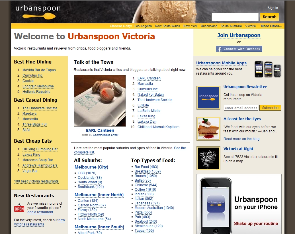 Melbourne Melting Pot: Urbanspoon website