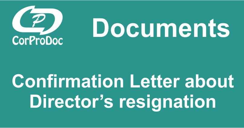 Confirmation Letter about Director's resignation