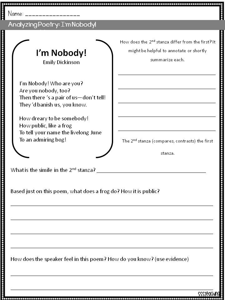 Poetry Analysis - SSSTeaching
