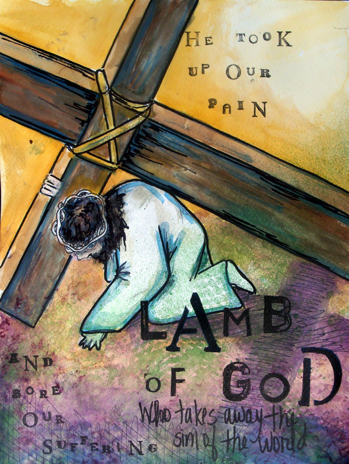 Sacred Arts: Via Crucis 3: Jesus Falls the First Time