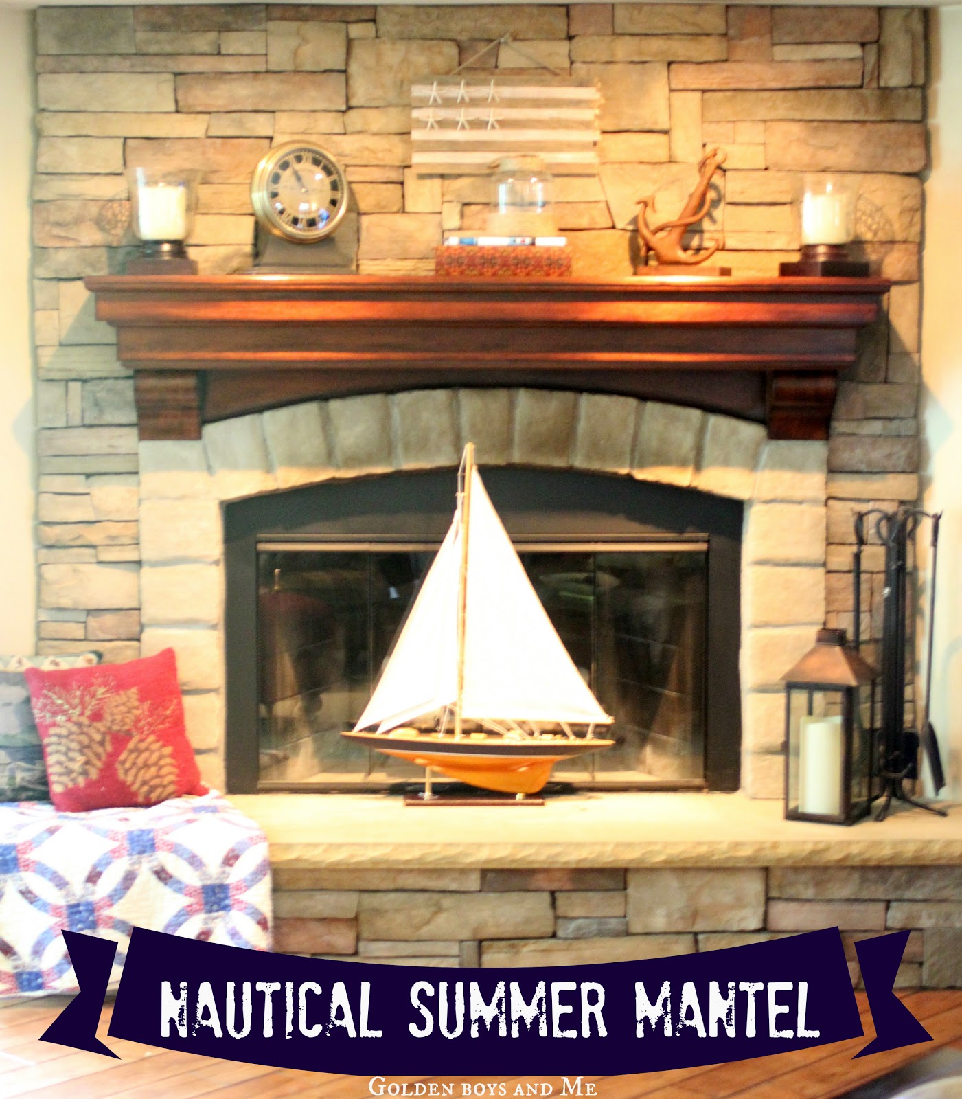 Nautical Summer Mantel | Golden Boys & Me