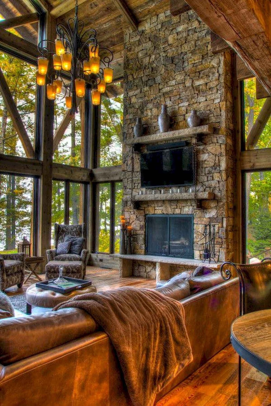 50 Exotic Traditional Fireplace Cabin To Create A Romantic Atmosphere ...