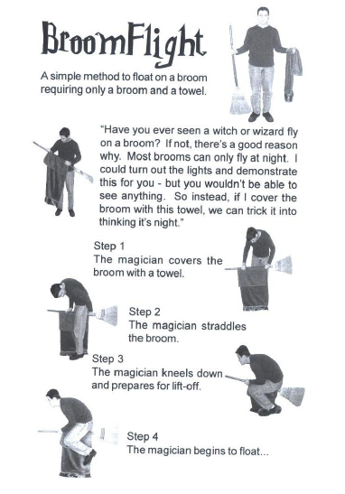 magic tricks: magic broom - broom flight