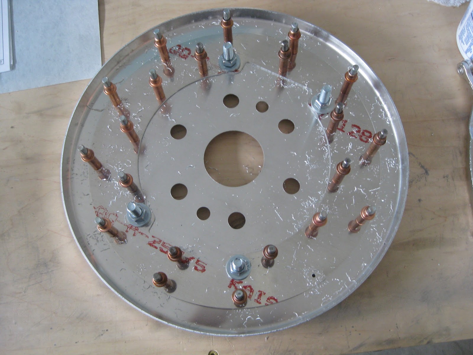 E's Van's RV-14A: FWF: Spinner & Propeller. Spinner plate assembly.