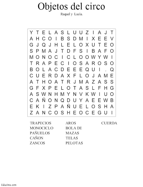 CIRCO SOCIOEDUCATIVO DEL CEIP VIRGEN DE SACEDON: Pasatiempos circenses