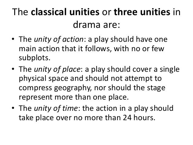 English Literature : What are THREE UNITIES Presented by Aristotle?