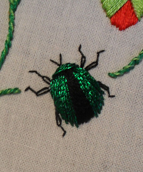 Sew in Love: Stumpwork Beetle